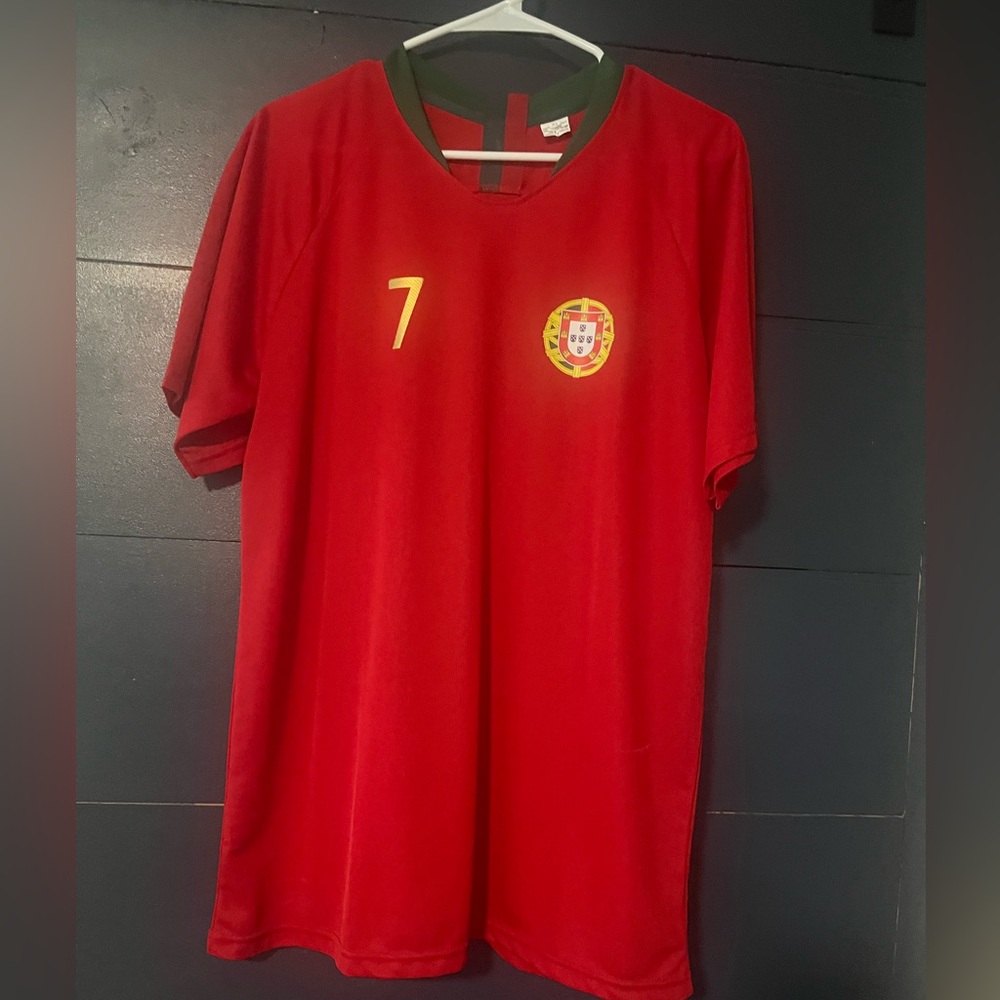 Authentic Red Cristiano Ronaldo Soccer Jersey - Gem